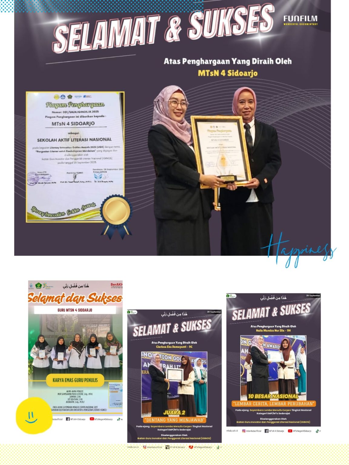 MTs Negeri 4 Sidoarjo Raih Anugerah Sekolah Aktif Literasi Nasional ...